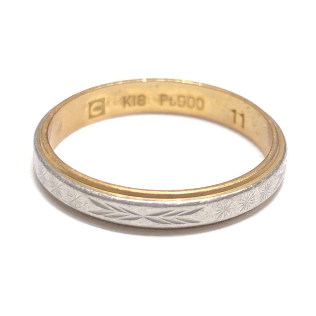 K18 Pt900 18金 プラチナ900 コンビ ハーフ リング 指輪の買取実績 | 買取専門店さすがや